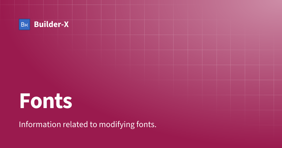 Fonts | Builder-X